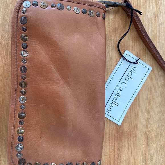 castellani milan | Bags | Castellani Milano Wristlet Leather Clutch ...